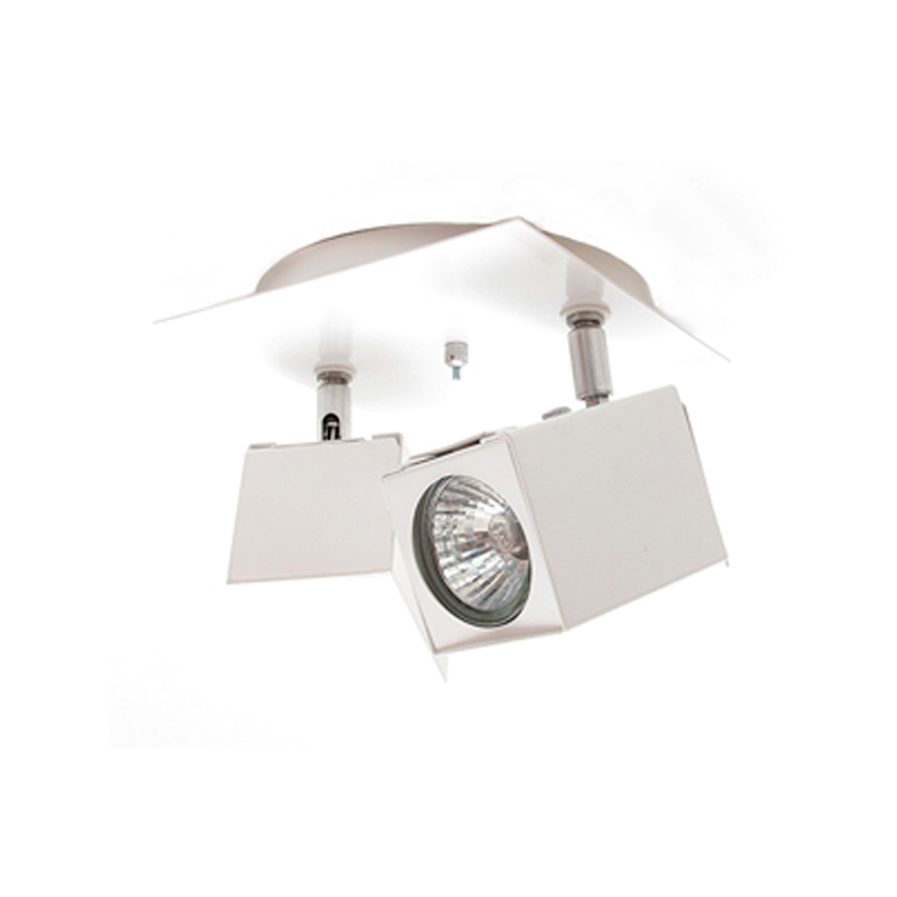 Spot sobrepor quad alum dirig p/2 lamp gu10 branco | Gimawa
